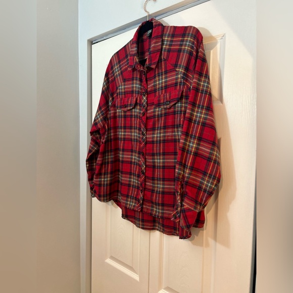 wild fable | Tops | Wild Fable Red Plaid Flannel Shirt Jacket Shacket ...